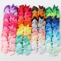China Ribbon Hair Bow Accessories 8cm Solid Color Grosgrain Fabric for Girls' Hair Band Bow for sale