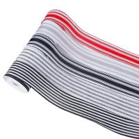 China DIY Craft Party Decoration 2.5 Inch Patriotic Striped Wired Ribbon with Burlap Fabric for sale