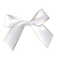 China Customized Mini Packaging Bow with Handmade Gold Wired Satin Ribbon Handmade for sale