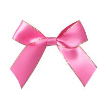 China Customized Mini Packaging Bow with Handmade Gold Wired Satin Ribbon Handmade for sale