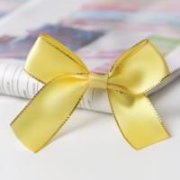 China Customized Mini Packaging Bow with Handmade Gold Wired Satin Ribbon Handmade for sale