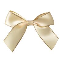 China Customized Mini Packaging Bow with Handmade Gold Wired Satin Ribbon Handmade for sale