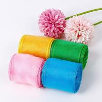China Organza Wired Sheer Ribbon Valentine's Day Wired Edge Ribbon 2.5 Inch Sheer Craft Ribbon for sale