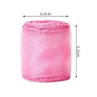 China Organza Wired Sheer Ribbon Valentine's Day Wired Edge Ribbon 2.5 Inch Sheer Craft Ribbon for sale