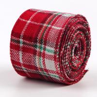 China Christmas Ribbon Decoration Burlap Fabric Type with Merry Christmas Pattern for sale