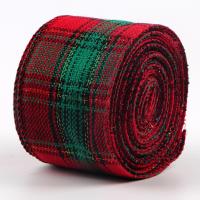 China Christmas Ribbon Decoration Burlap Fabric Type with Merry Christmas Pattern for sale