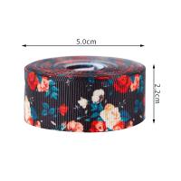 China Grosgrain Printed Ribbons MSD 22mm Wide 7/8 Inch Heat Transfer Customized Flower Design for sale