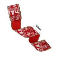 China Custom Christmas Burlap Ribbon with Wired Edge and Plaid Pattern Design for sale