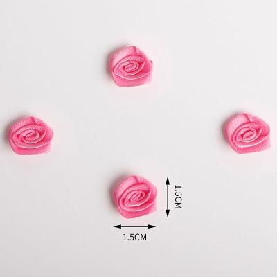 China 15*15mm Mini Satin Ribbon Bow Handmade Rose Support 7 Days Sample Order Lead Time for sale