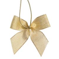 China 8CM Metallic Gold Ribbon Bows for Crafts Party Decoration 100% Polyester Elegant Design for sale