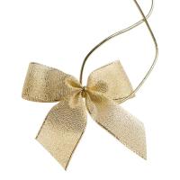 China 8CM Metallic Gold Ribbon Bows for Crafts Party Decoration 100% Polyester Elegant Design for sale