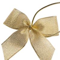 China 8CM Metallic Gold Ribbon Bows for Crafts Party Decoration 100% Polyester Elegant Design for sale
