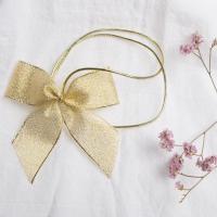 China 8CM Metallic Gold Ribbon Bows for Crafts Party Decoration 100% Polyester Elegant Design for sale