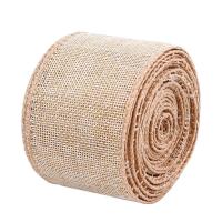 China Double Face Style 63mm Custom Jute Ribbon Personalized Christmas Ribbon for Decoration for sale