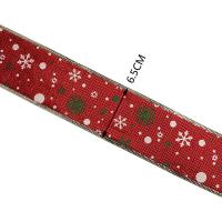 China Holiday Christmas Decoration Wired Ribbons with Custom Printed Pattern for sale