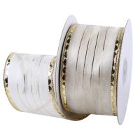 China Organza Ribbon Wire Edge Christmas Ribbon 38mm and 63mm for Personalized Gift Wrapping for sale