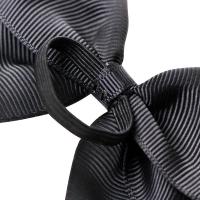 China Black Grosgrain Ribbon Bow Fish Tail Cut with Elastic Loop Bottle Decoration Essential for sale
