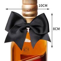 China Black Grosgrain Ribbon Bow Fish Tail Cut with Elastic Loop Bottle Decoration Essential for sale