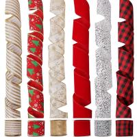 China Christmas Wrapping Ribbons MSD OEM 65mm Plaid Wired Ribbon for Decoration and Wrapping for sale