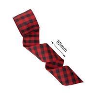 China Christmas Wrapping Ribbons MSD OEM 65mm Plaid Wired Ribbon for Decoration and Wrapping for sale