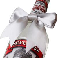 China MSD Self Adhesive Ribbon Bow for Wine Bottles Customized Grey Polyester Satin for sale