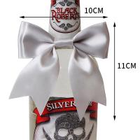China MSD Self Adhesive Ribbon Bow for Wine Bottles Customized Grey Polyester Satin for sale