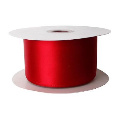 China Sublimation Polyester Satin Ribbon 75mm in Striking Red for Custom Printing for sale