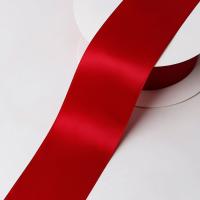China Sublimation Polyester Satin Ribbon 75mm in Striking Red for Custom Printing for sale