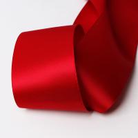 China Sublimation Polyester Satin Ribbon 75mm in Striking Red for Custom Printing for sale