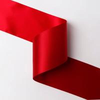 China Sublimation Polyester Satin Ribbon 75mm in Striking Red for Custom Printing for sale