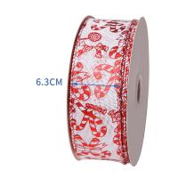 China Ribbon Candy Christmas Wired Edge Ribbon Sustainable and Festive Gingerbread Design for sale