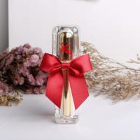 China Red Satin Ribbon Bow with Elastic Band The Perfect Addition to Your Bottle Decoration for sale