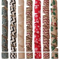 China Tree Patterned 65mm Wired Fabric Christmas Ribbon for Party Decoration OEM ODM Support for sale
