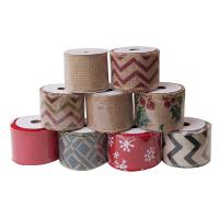 China Tree Patterned 65mm Wired Fabric Christmas Ribbon for Party Decoration OEM ODM Support for sale