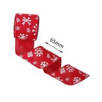 China Tree Patterned 65mm Wired Fabric Christmas Ribbon for Party Decoration OEM ODM Support for sale