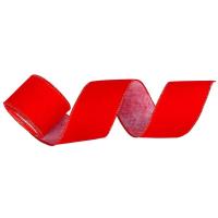 China 2.5 Inch Red Velvet Wired Ribbon with Metallic Gold Edges Crafters' Favorite for sale