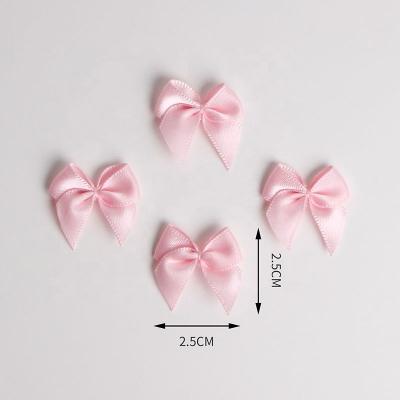 China Support Customized 196 Colors Stock Satin Ribbon Pre-Made Bows for Handmade Lingerie for sale