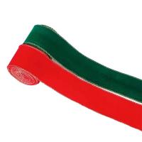 China Printed Velvet Wired Edge Ribbon for Red Green Craft Fabric Wrapping at Christmas Bow for sale