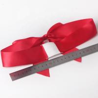 China Add a Pop of Color to Your Gifts with Pre-Tied Red Satin Ribbon Bows and Elastic Band for sale