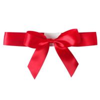China Add a Pop of Color to Your Gifts with Pre-Tied Red Satin Ribbon Bows and Elastic Band for sale