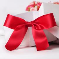 China Add a Pop of Color to Your Gifts with Pre-Tied Red Satin Ribbon Bows and Elastic Band for sale