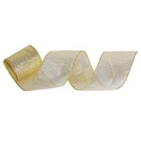 China Customized Support 63mm Wide Christmas Metallic Glitter Ribbon for Xmas Decorations for sale