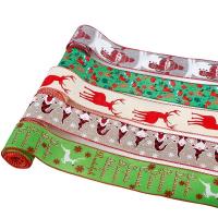 China MSD OEM 2-1/2 Inch Red Plaid Burlap Fabric Wired Edge Ribbons for Holiday Decoration for sale