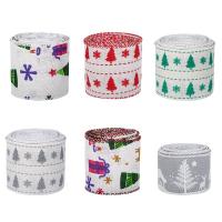 China MSD OEM 2-1/2 Inch Red Plaid Burlap Fabric Wired Edge Ribbons for Holiday Decoration for sale