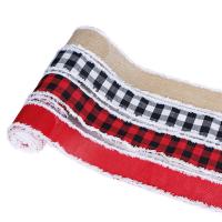 China 63mm Wired Edge Burlap Ribbon Ideal for DIY Christmas Crafts and Gift Wrapping Needs for sale