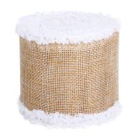 China 63mm Wired Edge Burlap Ribbon Ideal for DIY Christmas Crafts and Gift Wrapping Needs for sale