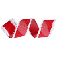 China 63mm Wired Edge Burlap Ribbon Ideal for DIY Christmas Crafts and Gift Wrapping Needs for sale
