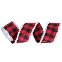 China 63mm Wired Edge Burlap Ribbon Ideal for DIY Christmas Crafts and Gift Wrapping Needs for sale