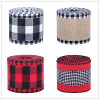 China 2.5 Inch Wired Edge Burlap Ribbon Perfect for Crafts Christmas Weddings and Festivals for sale