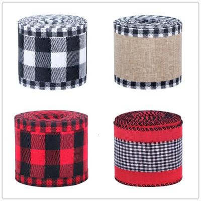 China 2.5 Inch Wired Edge Burlap Ribbon Perfect for Crafts Christmas Weddings and Festivals for sale